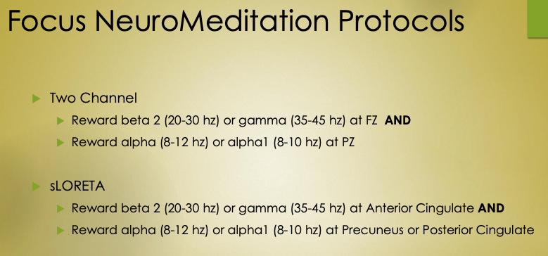 implementing Jeff Tarrant's Neuromeditation FOCUS protocol — OpenBCI Forum